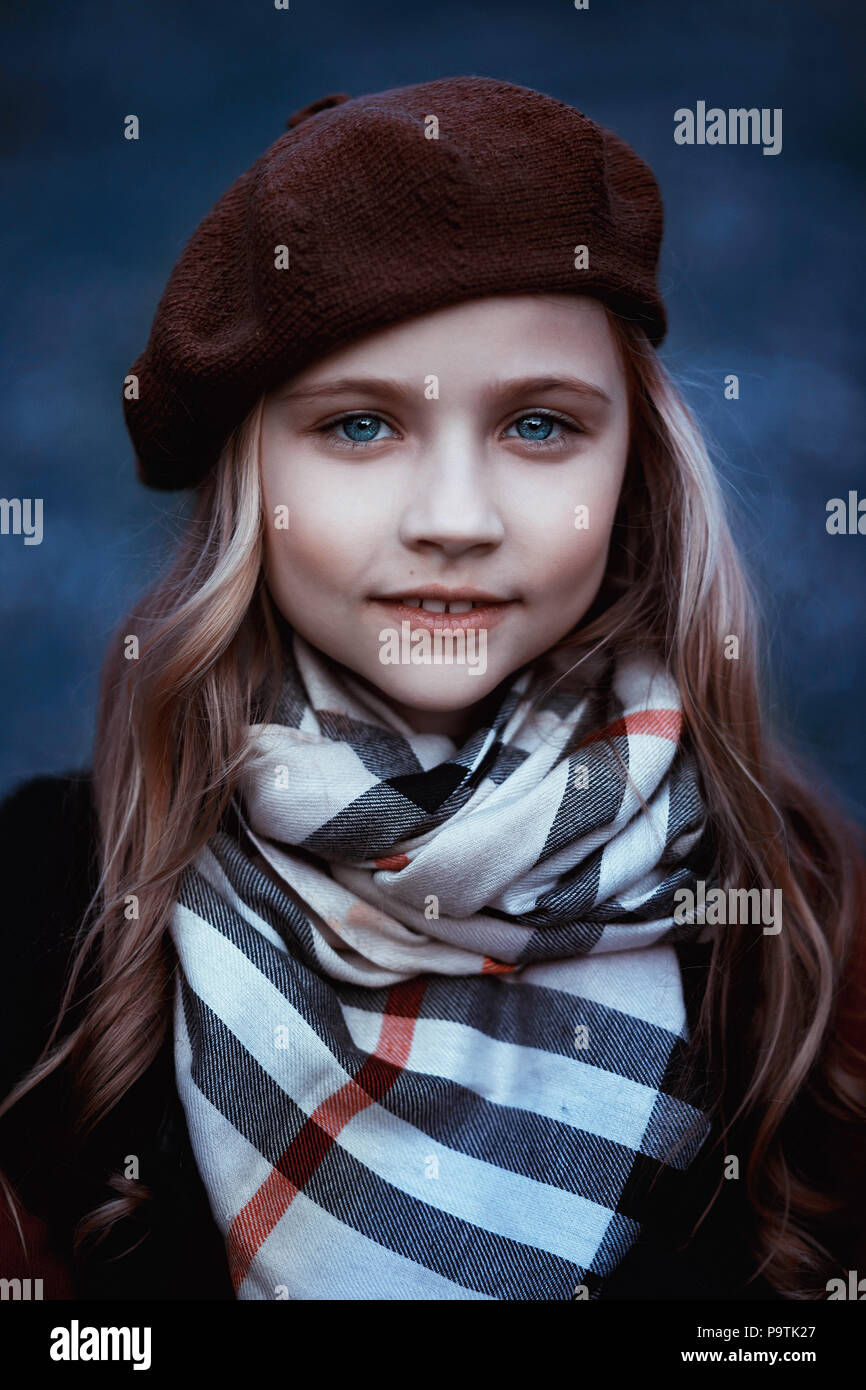 Young Girl Walking In The Park Laughter Smile Style Fashion Stock
