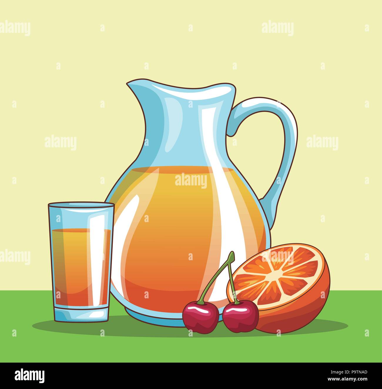 Natural fruits with delicious juice vector illustration graphic design ...