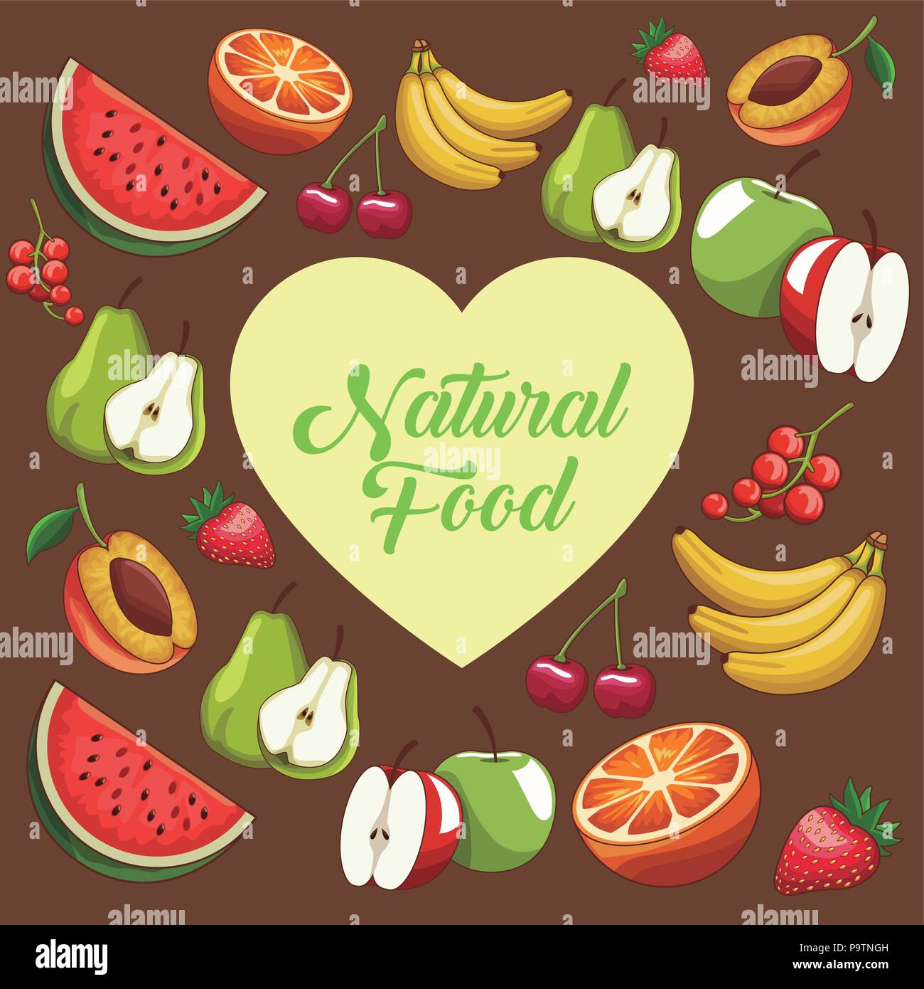 Natural and organic fruits vector illustration graphic design Stock ...