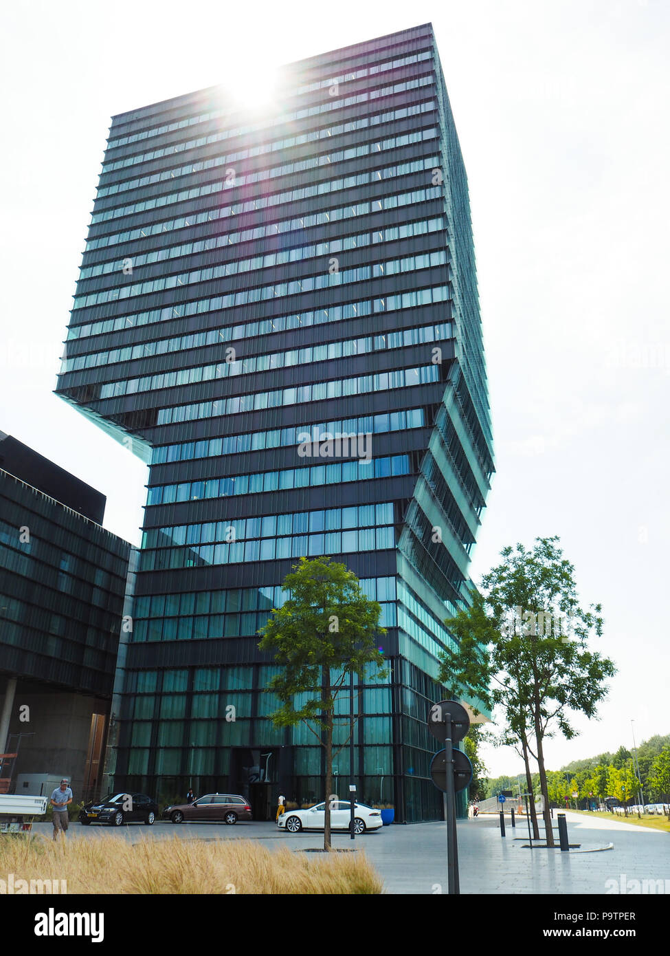 June 2018 - Leuven, Belgium: The iconic Imec Tower, which is the ...