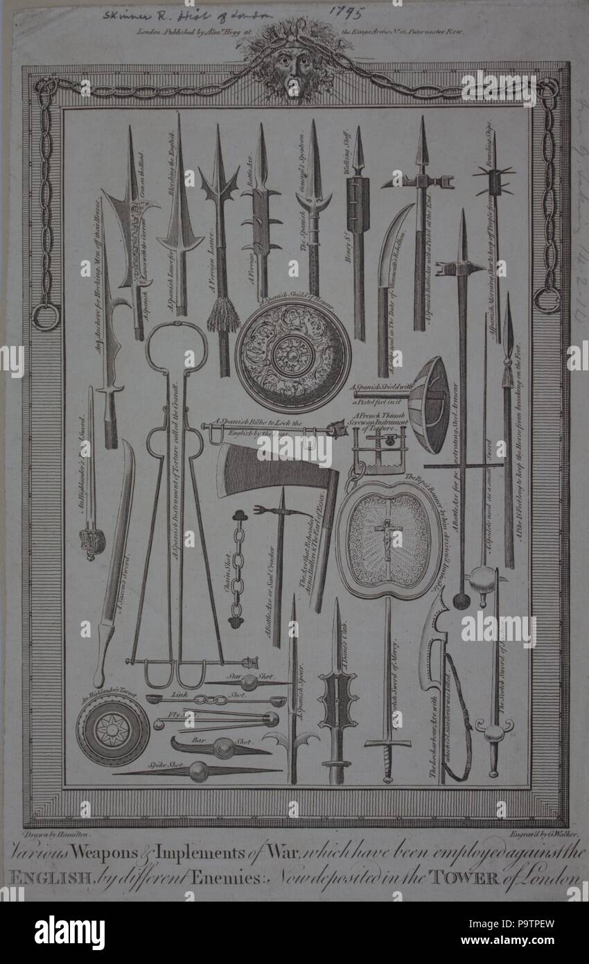 Various weapons and instruments of war now deposited in the Tower of ...