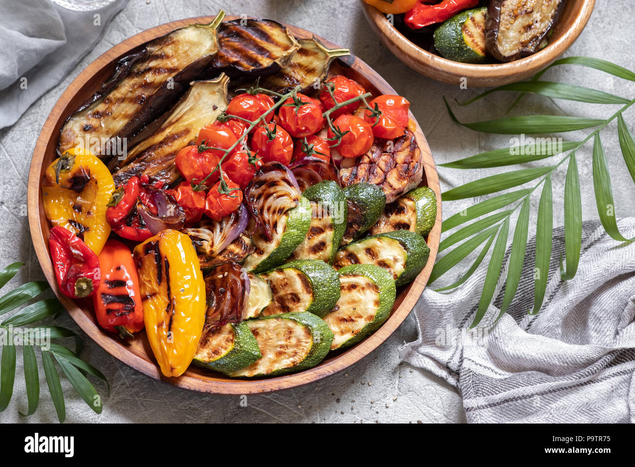 Grilled vegetables platter Stock Photo - Alamy