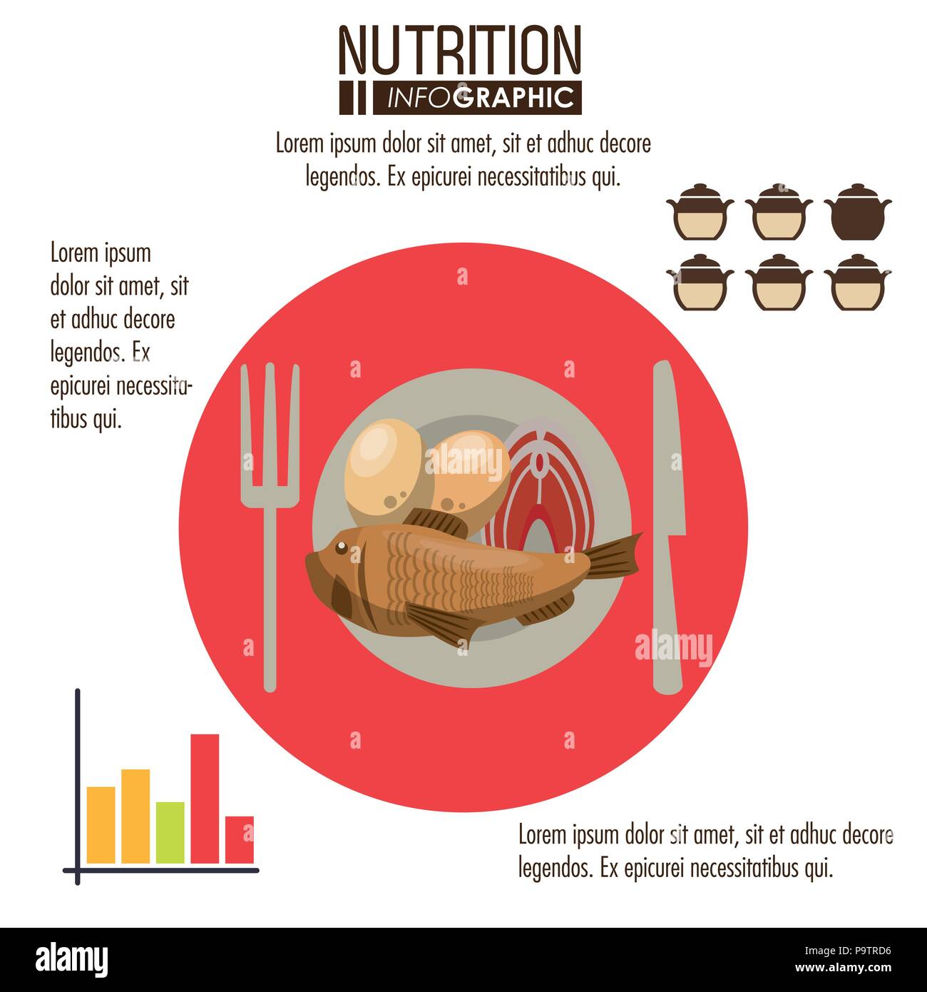 Nutrition and food infographic with statistics and elements vector ...
