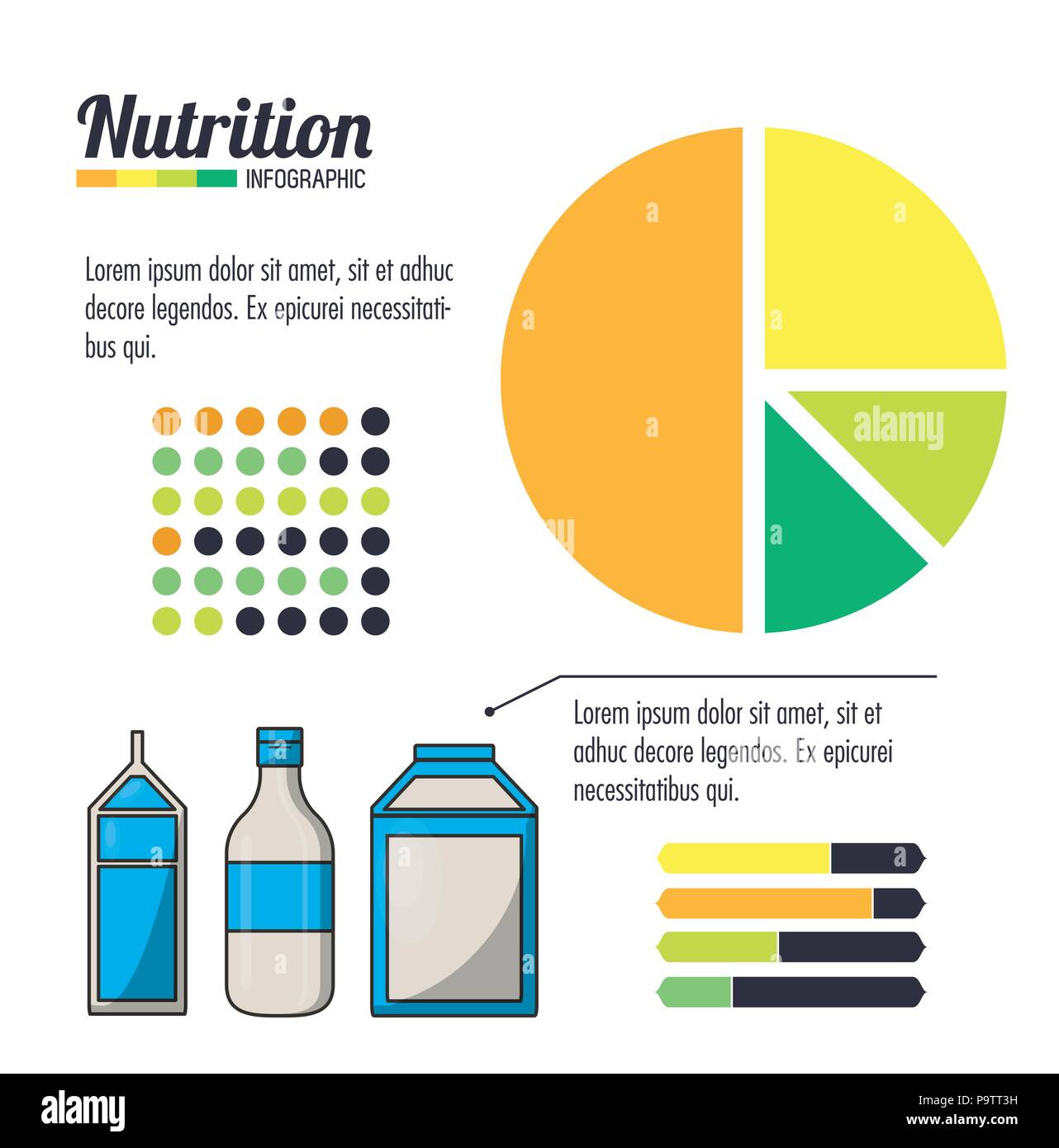Nutrition and food infographic with statistics and elements vector ...