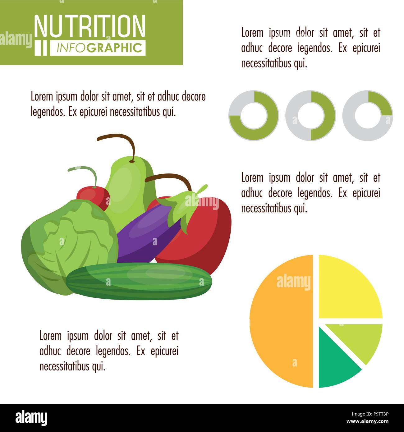 Nutrition and food infographic with statistics and elements vector ...