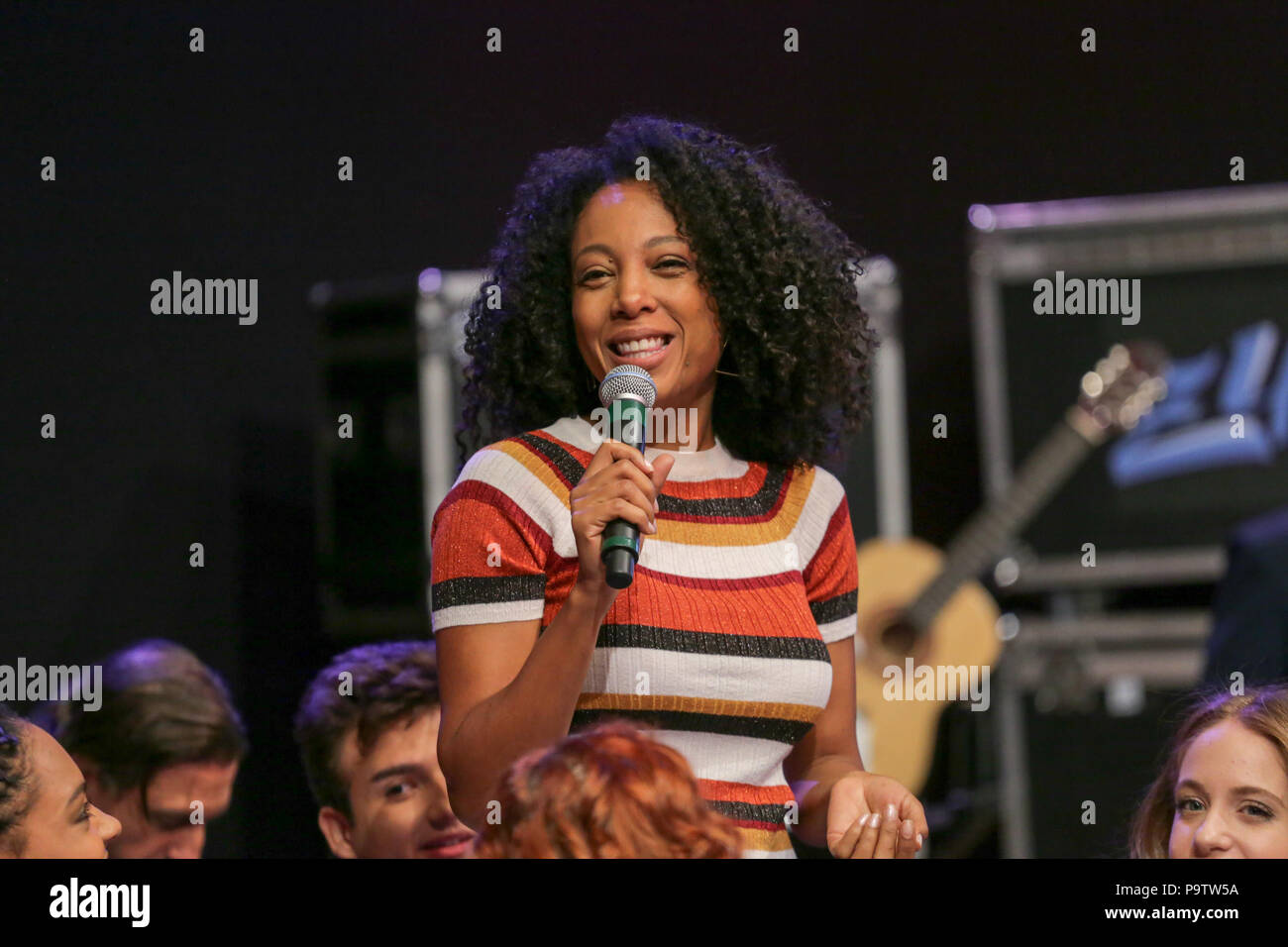 Brazil. 18th July, 2018. A press conference at SBT television to launch ...