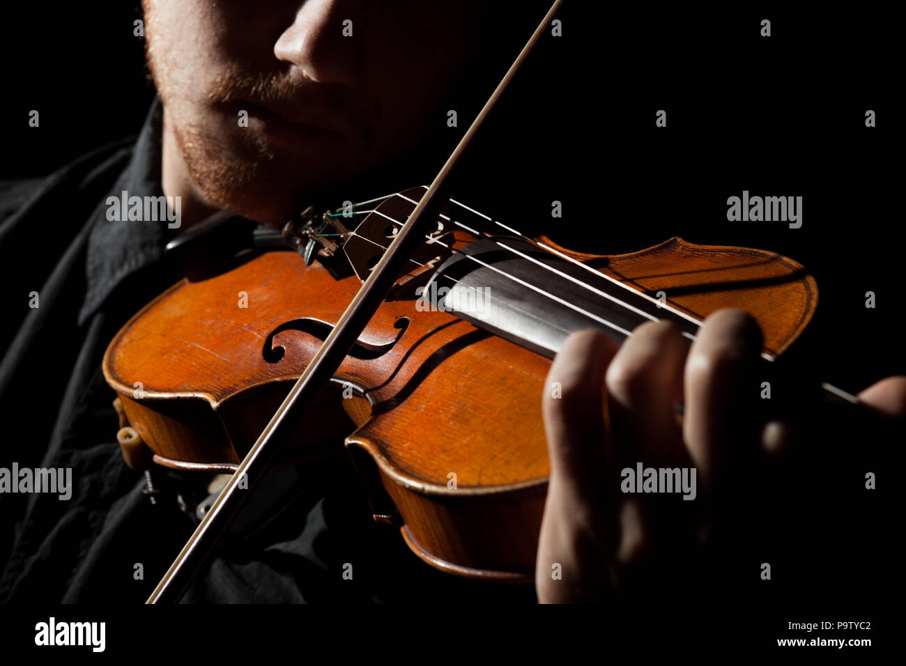 Close-up photo of man playing violin Stock Photo - Alamy