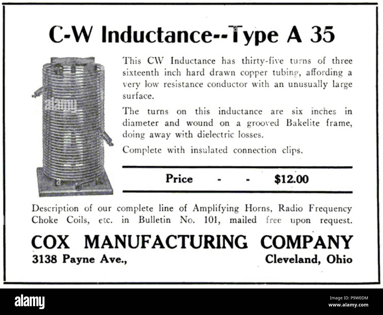 355 Cox Manufacturing Company advertisement (Cleveland) (1921 Stock ...