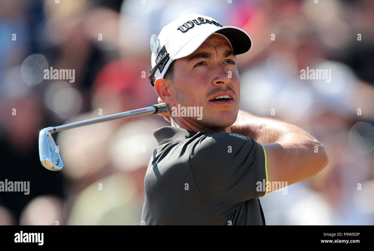 England's James Robinson tees off the 3rd during day one of The Open ...