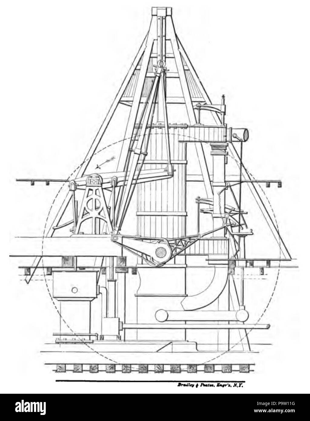 358 Crosshead engine diagram of PS Belle Stock Photo - Alamy