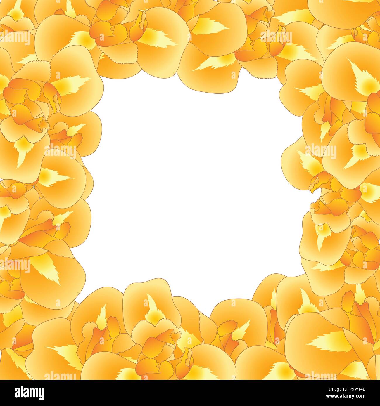 Orange Iris Flower Border. Vector Illustration Stock Vector Image & Art ...