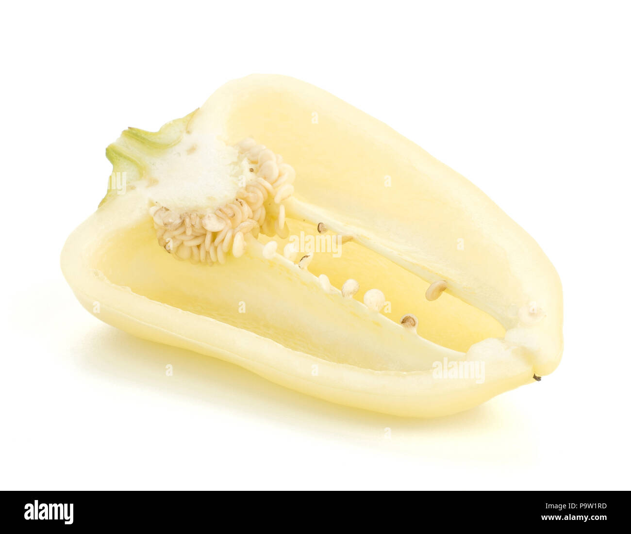 White paprika half (Hungarian sweet pepper) isolated on white ...