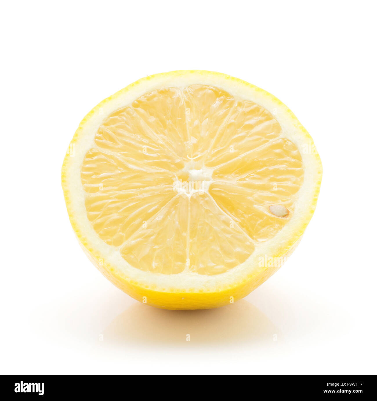 Yellow lemon half isolated on white background one cross section Stock ...