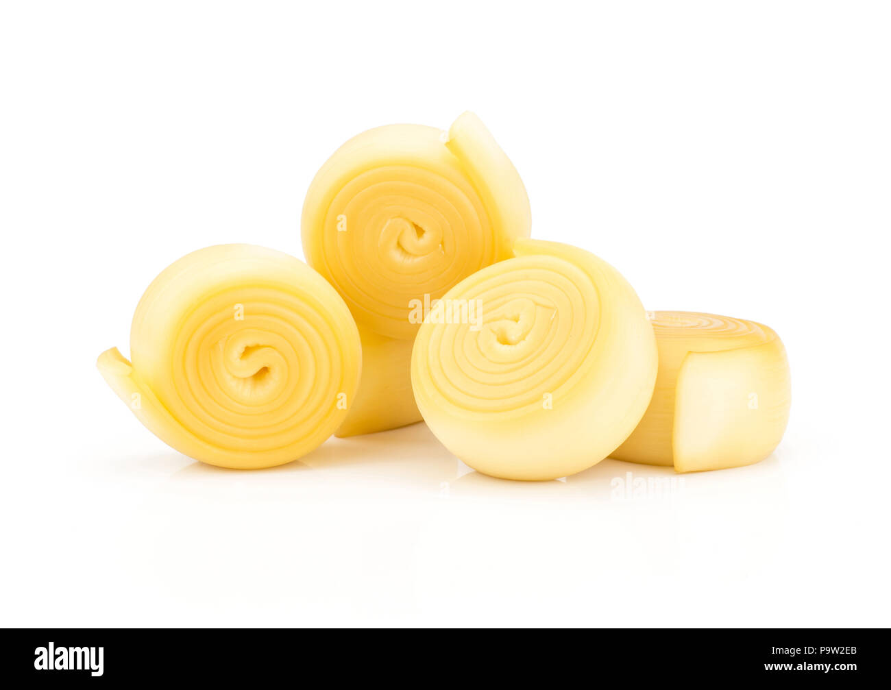 Slovak smoked cheese five pieces isolated on white background Stock ...