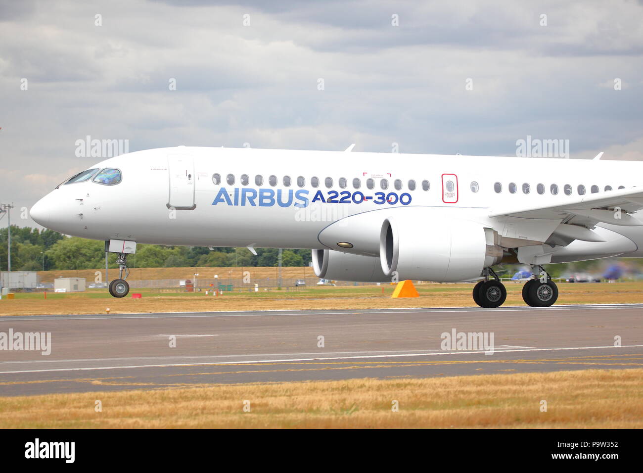 The Airbus A220-300, the latest addition to the Airbus family, showed ...