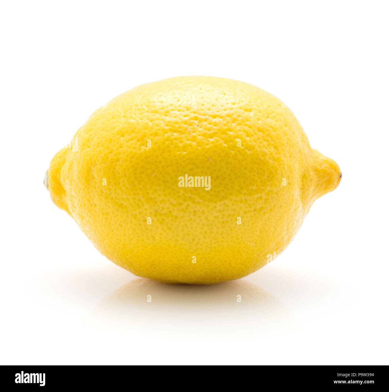 One yellow lemon isolated on white background Stock Photo - Alamy