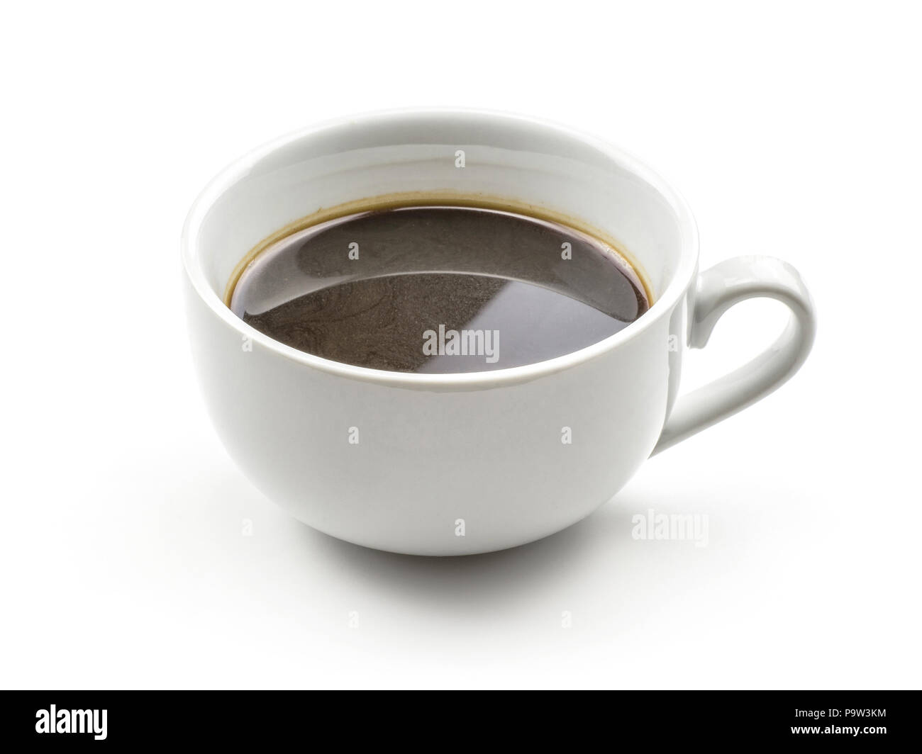 One cup of coffee without milk isolated on white background breakfast ...