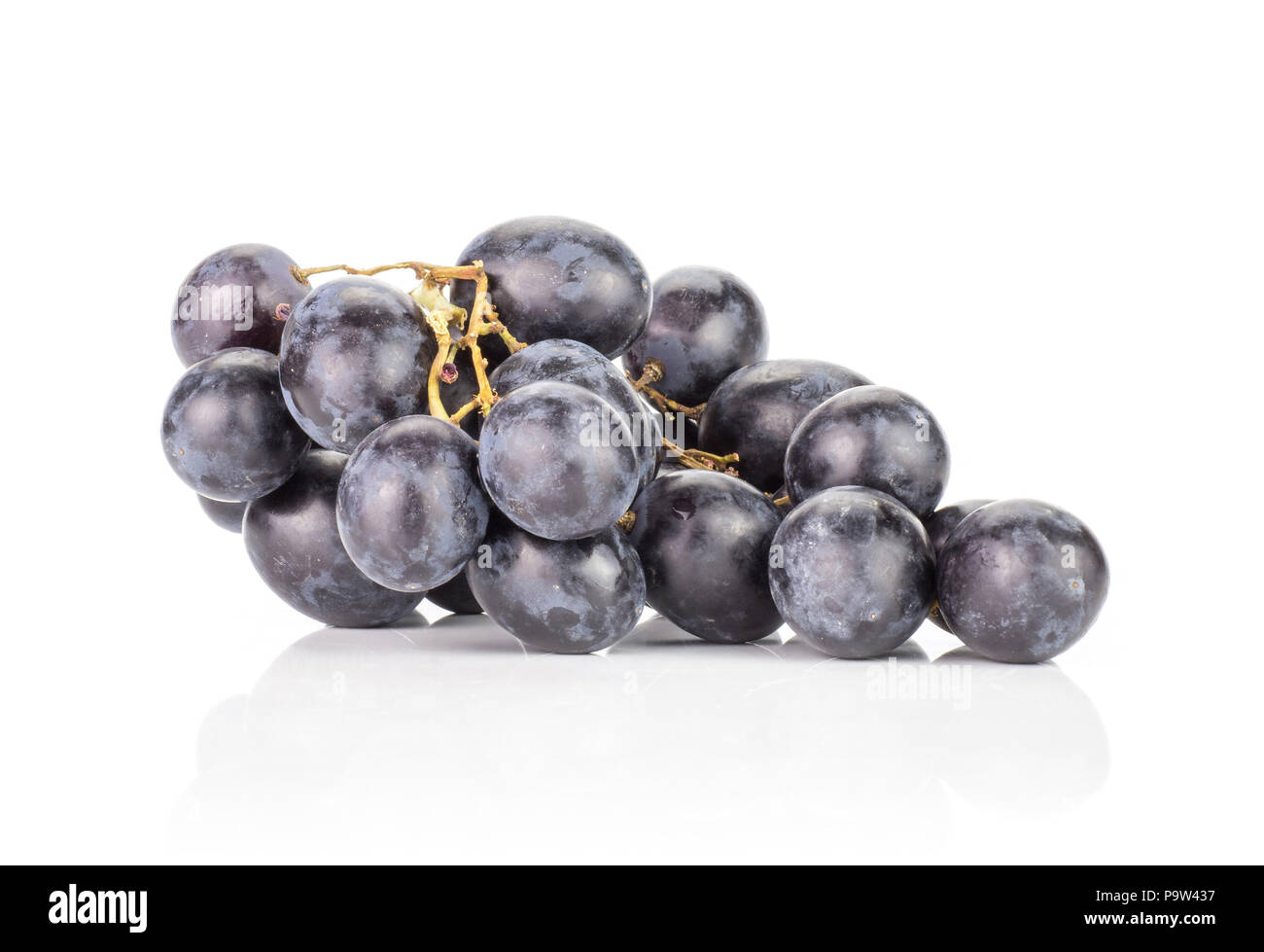 Black grape cluster (autumn royal variety) isolated on white background ...