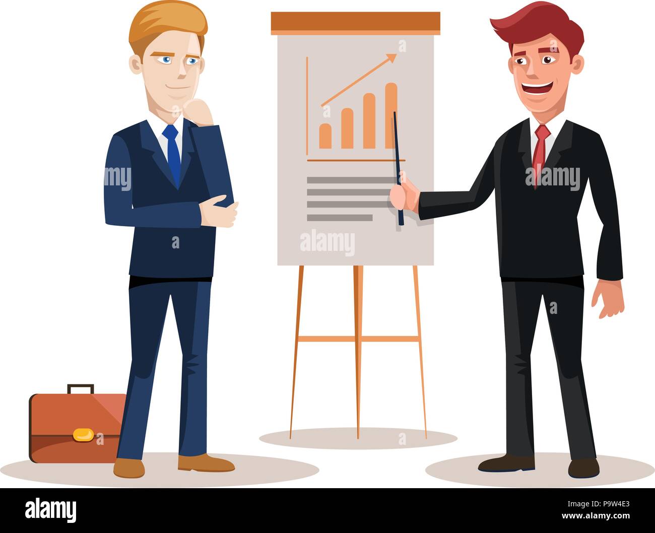 Business people at work. Businessman present project Character vector ...