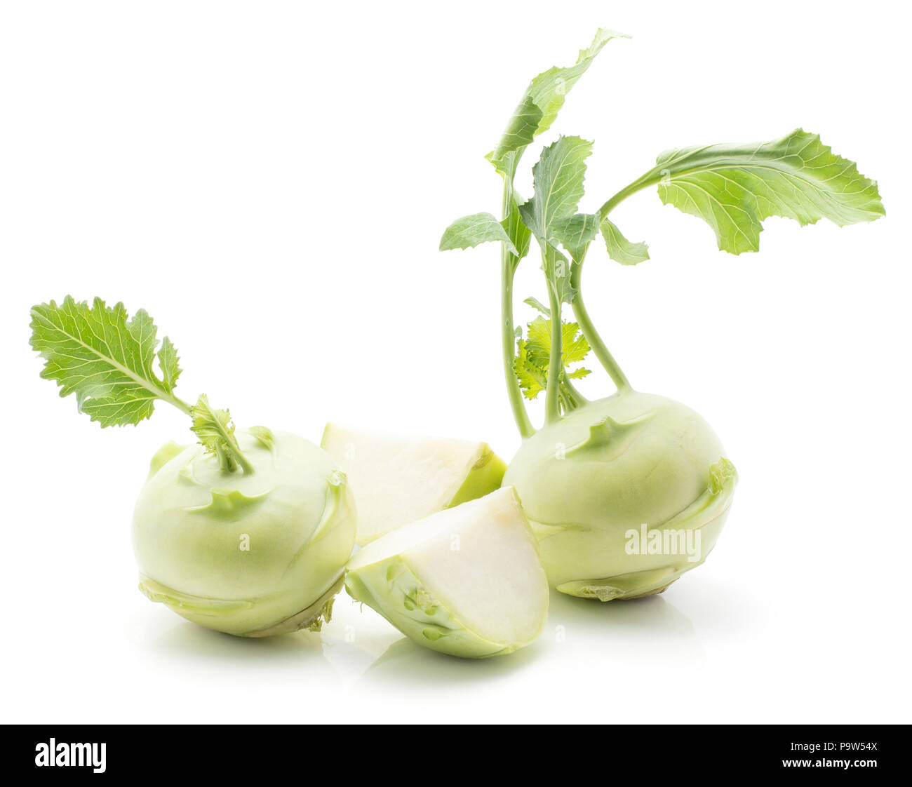 Kohlrabi (German turnip or turnip cabbage) set isolated on white ...