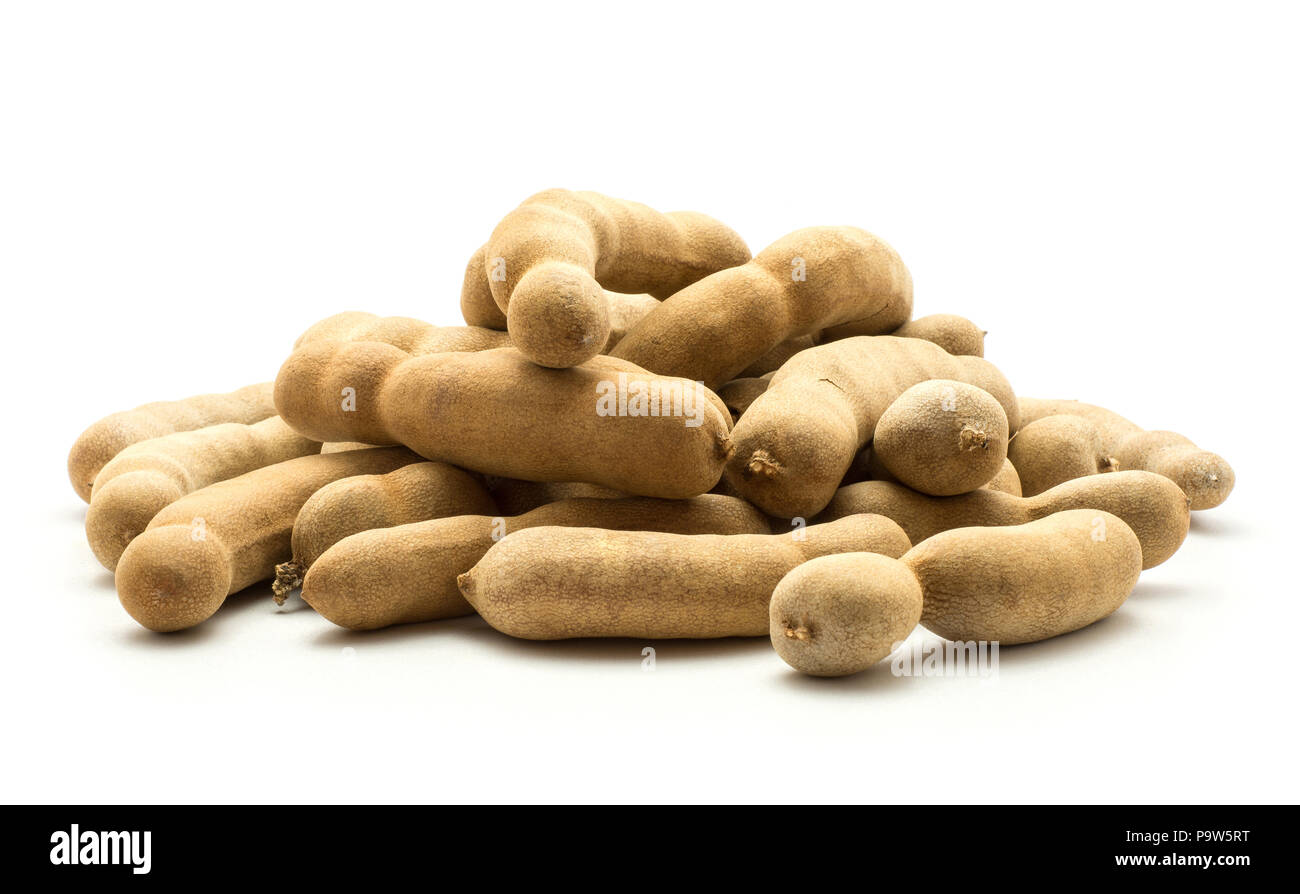 Tamarind Indian dates stack isolated on white background Stock Photo ...