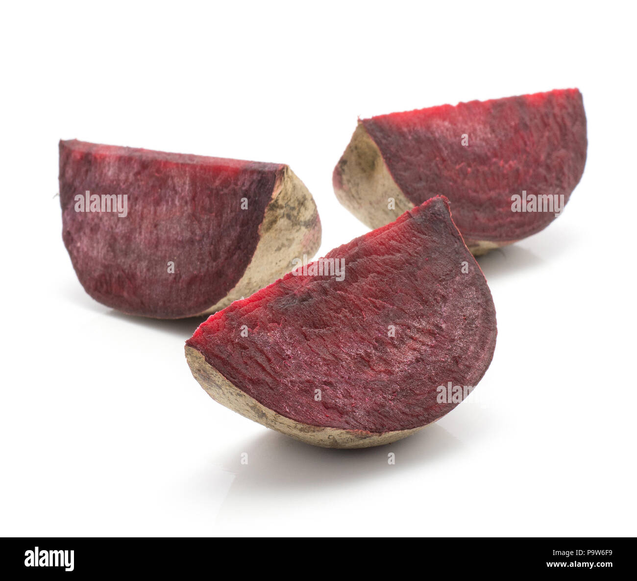 Three beetroot slices (raw red beet) isolated on white background Stock ...