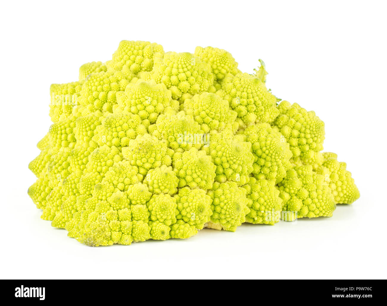 Romanesco cauliflower one green half isolated on white background Stock ...
