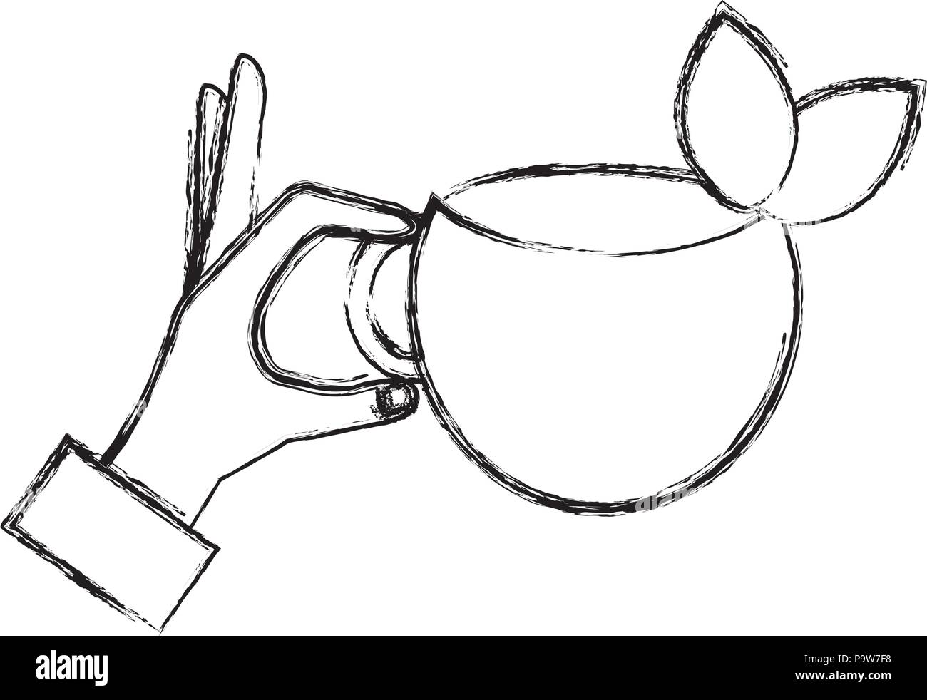 hand with tea cup vector illustration design Stock Vector Image & Art ...