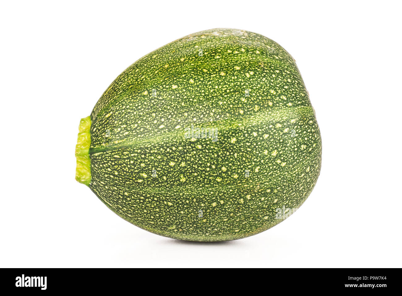 Round zucchini one fresh summer squash isolated on white background ...