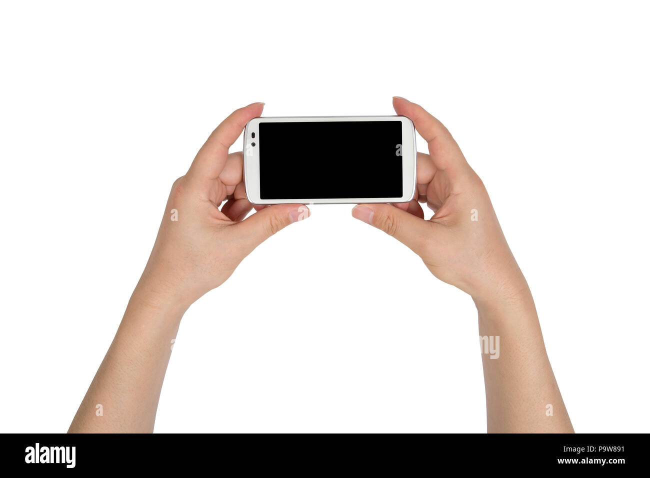 close up hand hold smartphone isolated Stock Photo - Alamy