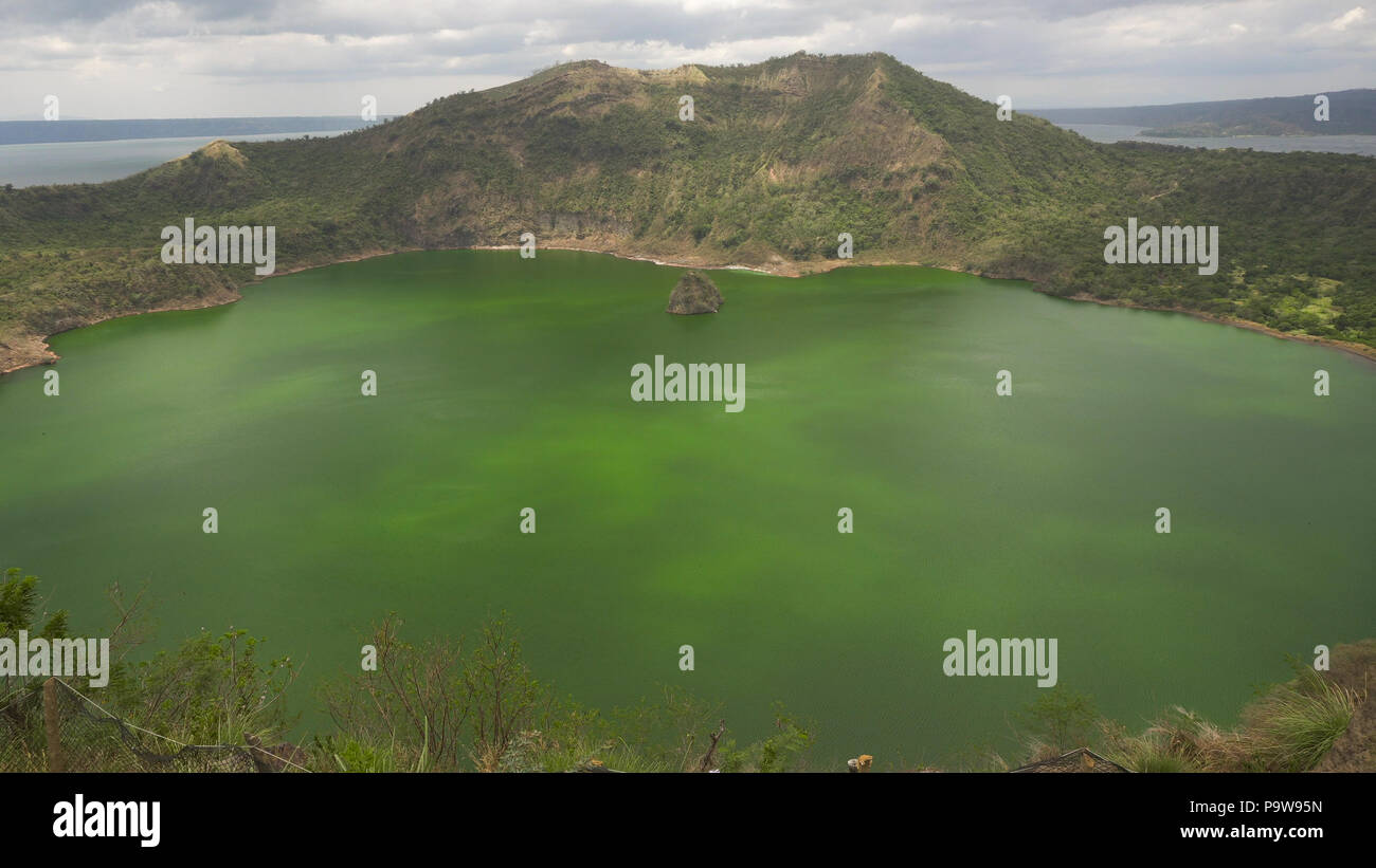 Lake crater at Taal Volcano on Luzon Island North of Manila in ...