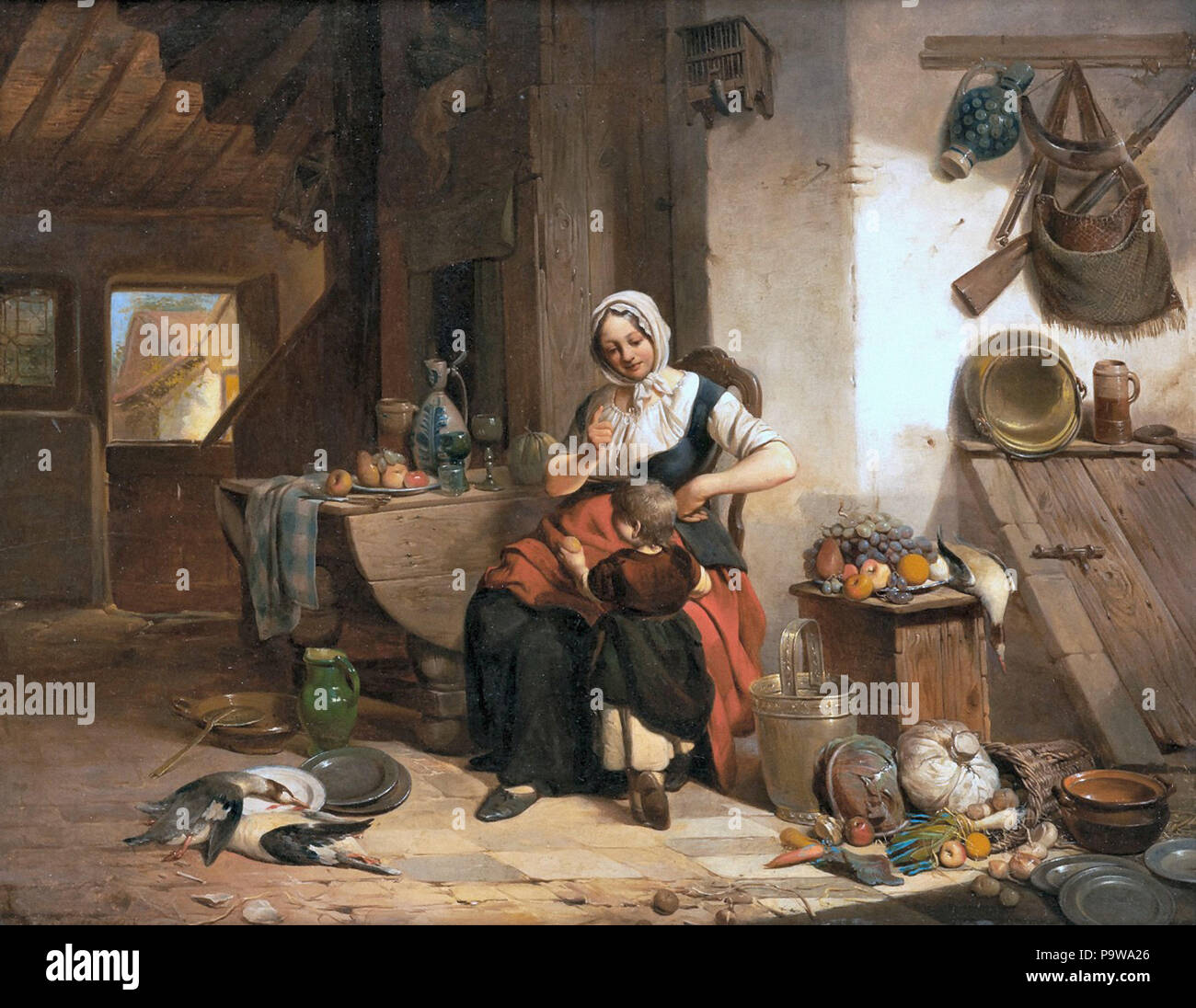 Noter David Emile Joseph De - Het Aanleren Van De Keuken Stock Photo ...