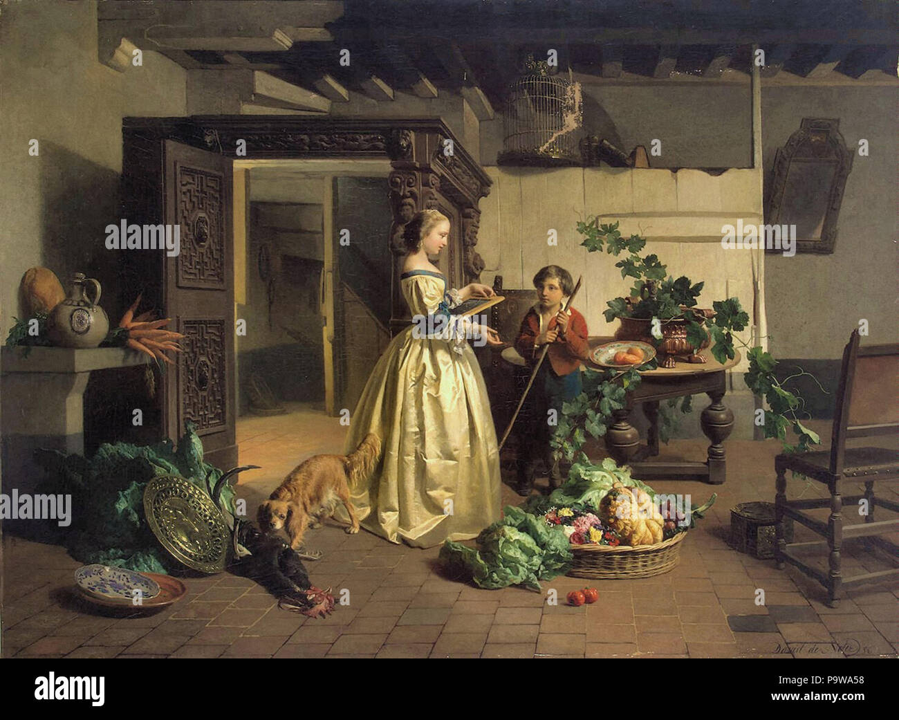 Noter David Emile Joseph De - in the Kitchen Stock Photo - Alamy