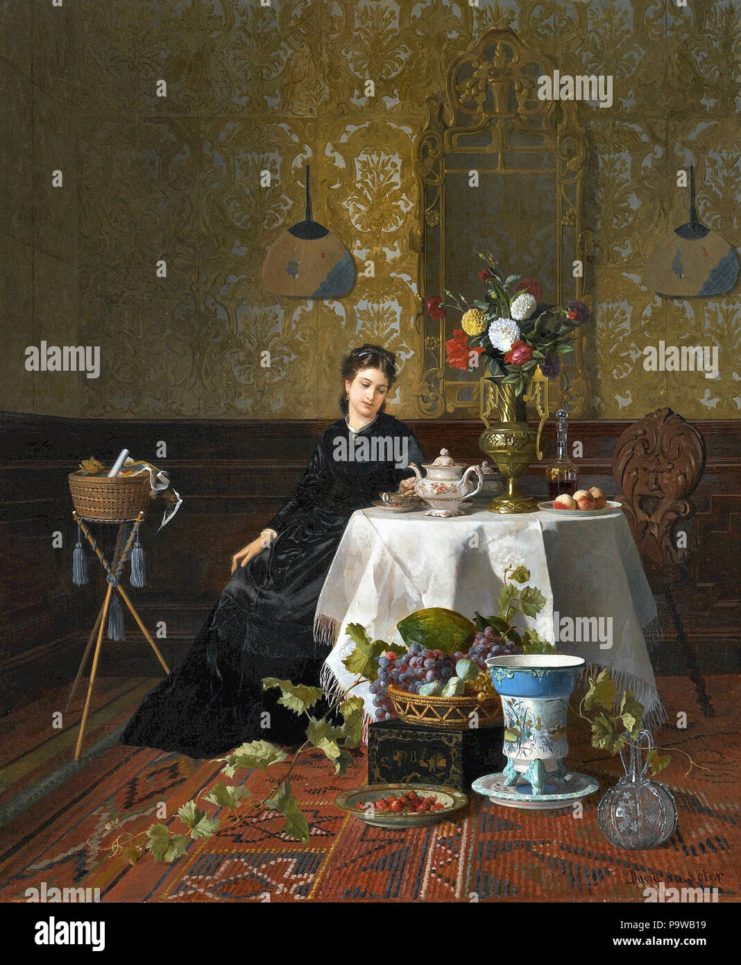 Noter David Emile Joseph De - Taking Tea Stock Photo - Alamy