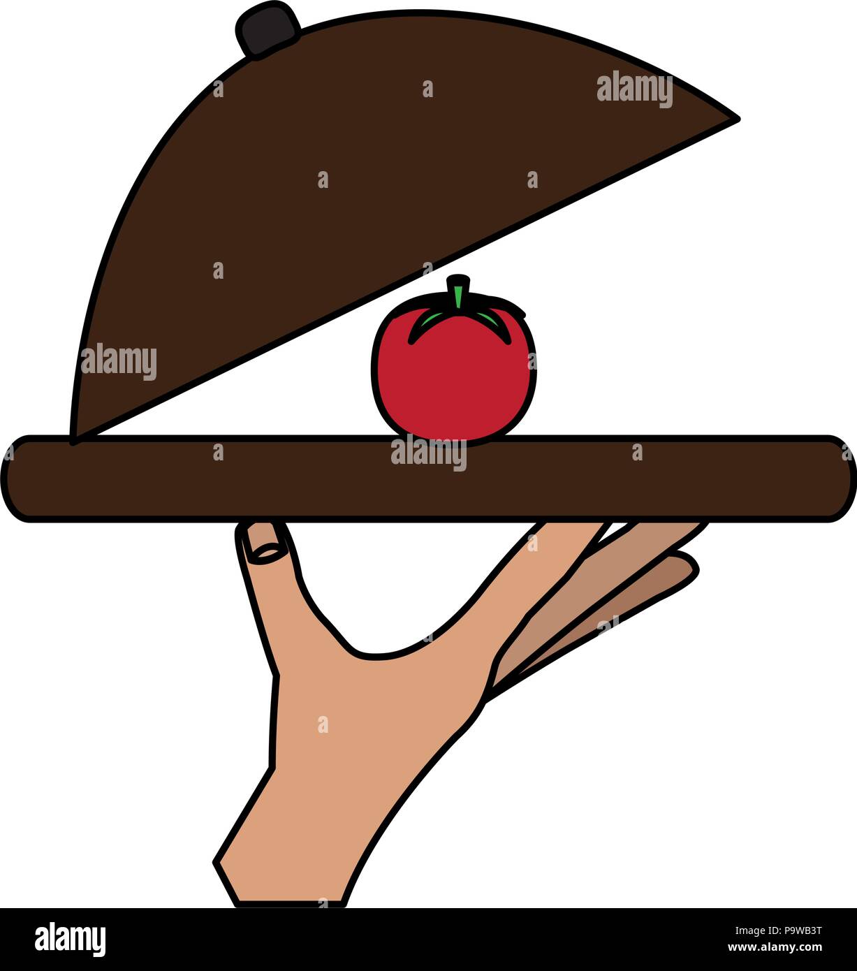 Tomato plant in hand Stock Vector Images - Alamy