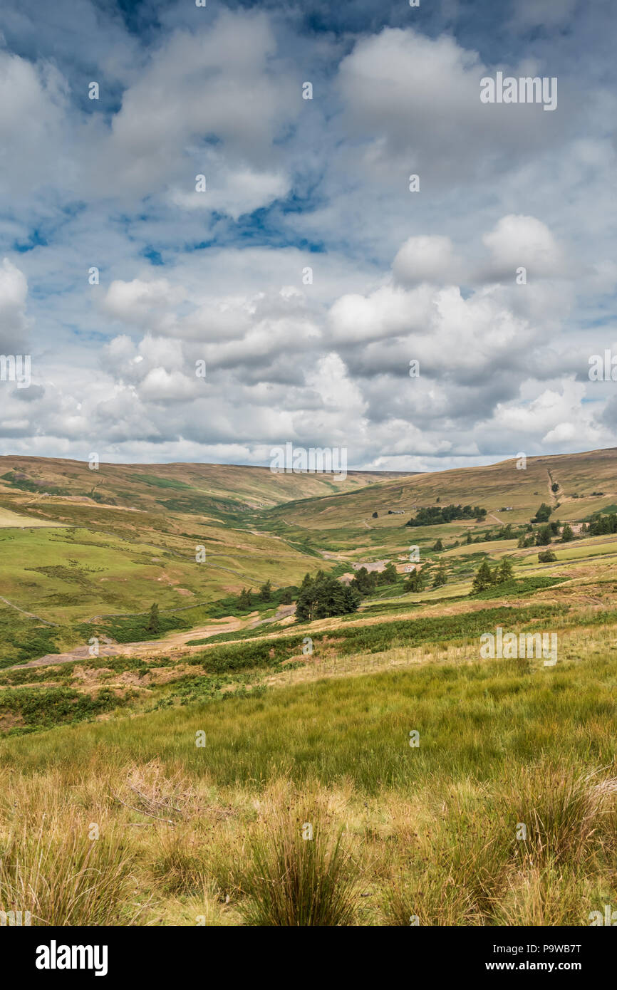 North Pennines AONB landscape, the Hudes Hope Valley, Coldberry and ...