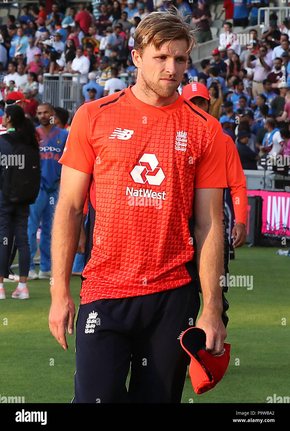 England's David Willey during the 1st Vitality IT20 Series match at ...