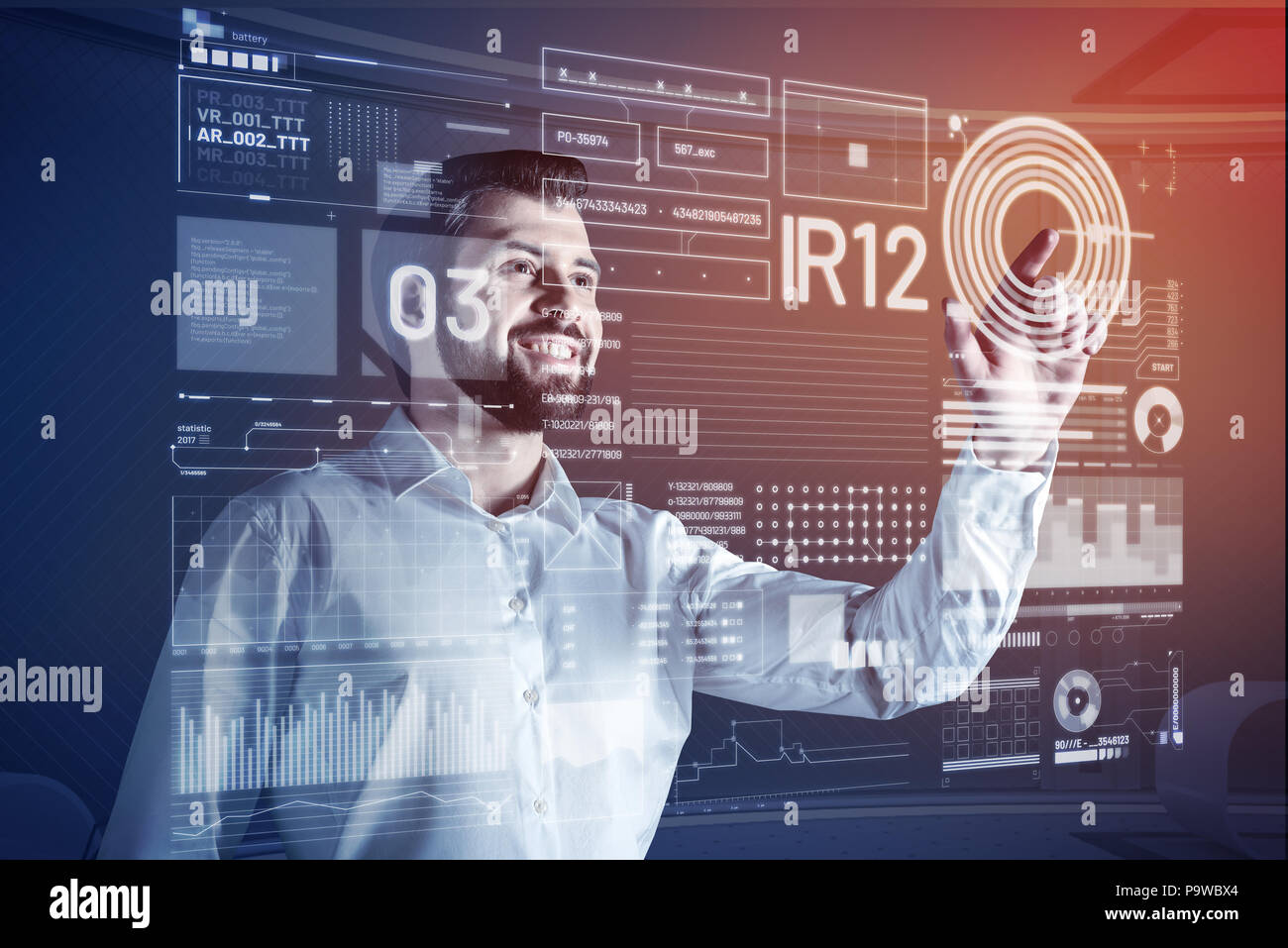 Happy web developer. Positive enthusiastic web developer feeling ...