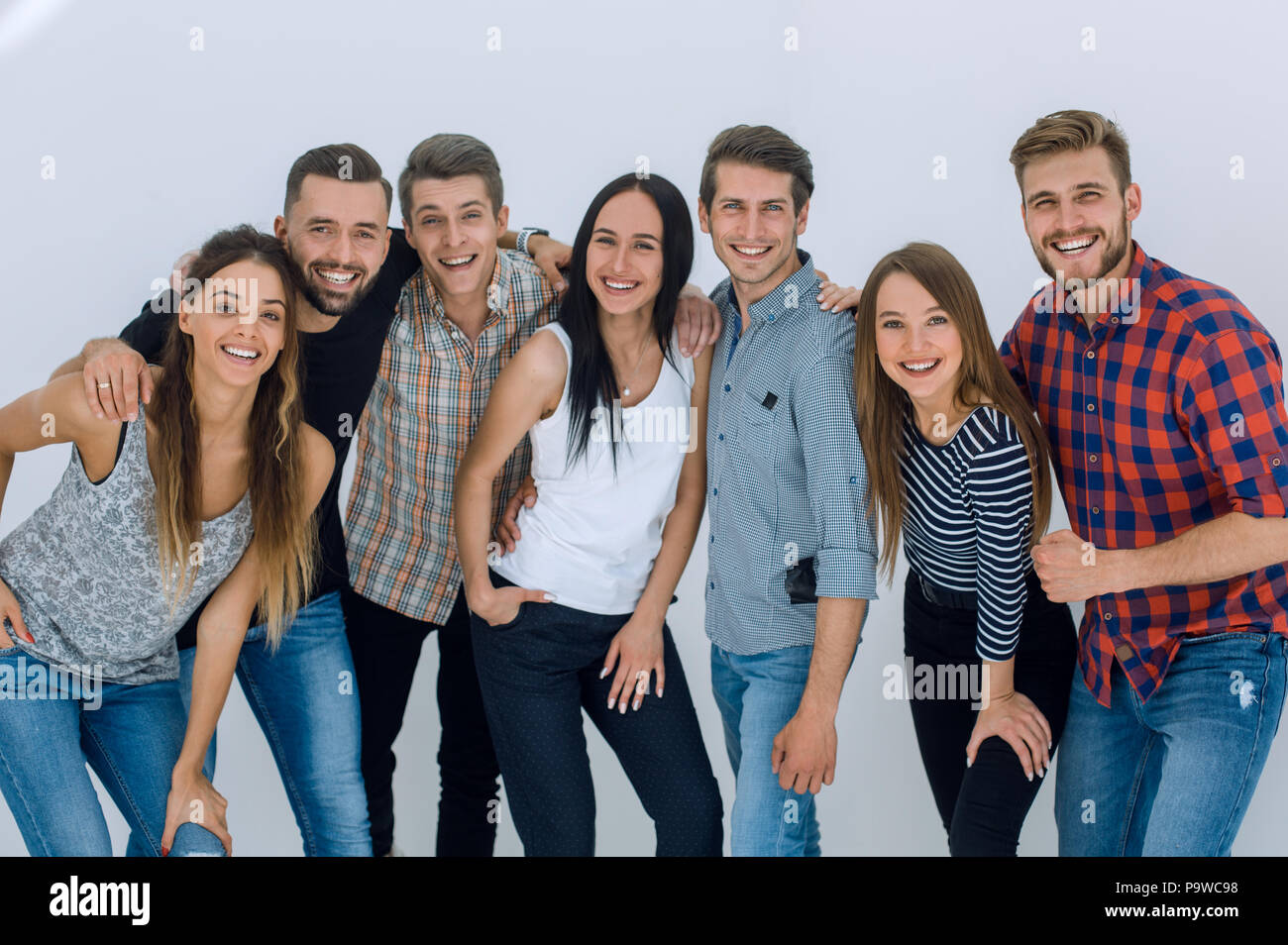 portrait of a cheerful group of young people Stock Photo - Alamy