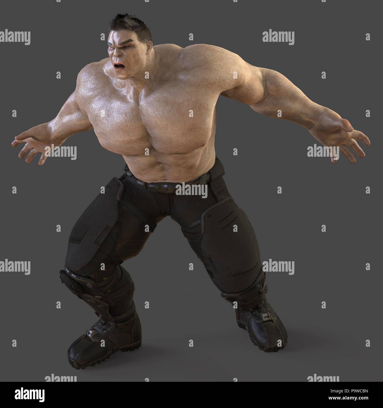 3D Illustration Big Giant Isolated on Gray Stock Photo - Alamy