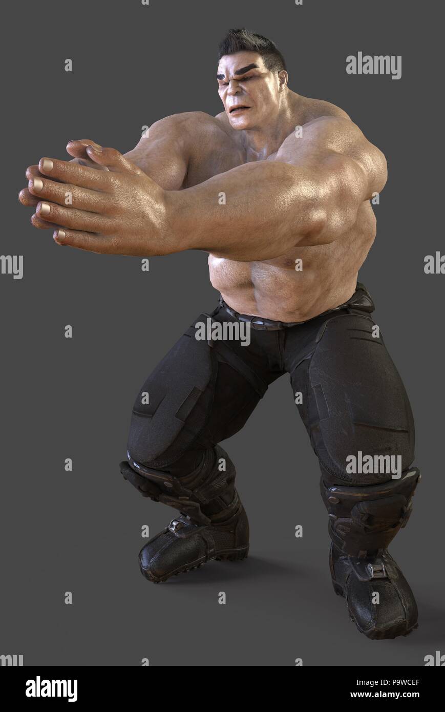 3D Illustration Big Giant Isolated on Gray Stock Photo - Alamy