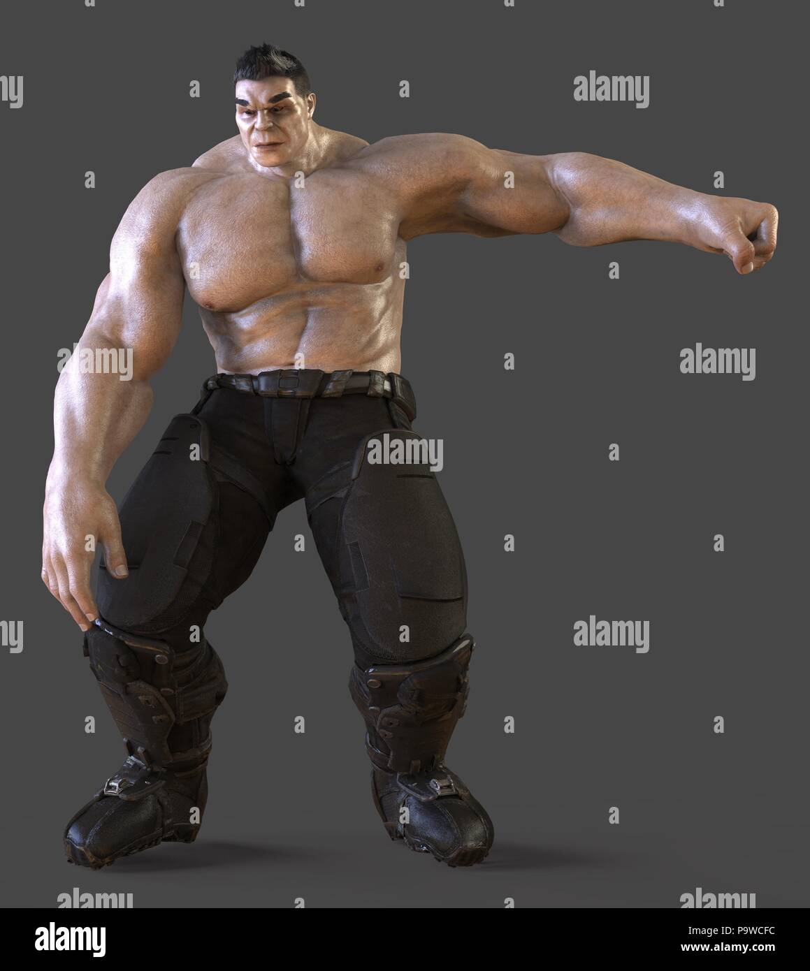 3D Illustration Big Giant Isolated on Gray Stock Photo - Alamy