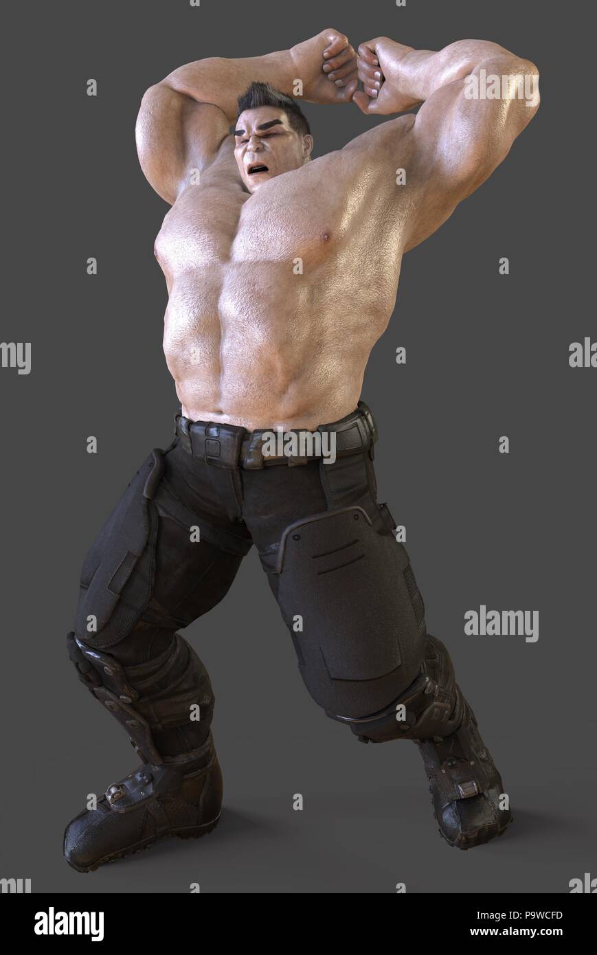 3D Illustration Big Giant Isolated on Gray Stock Photo - Alamy