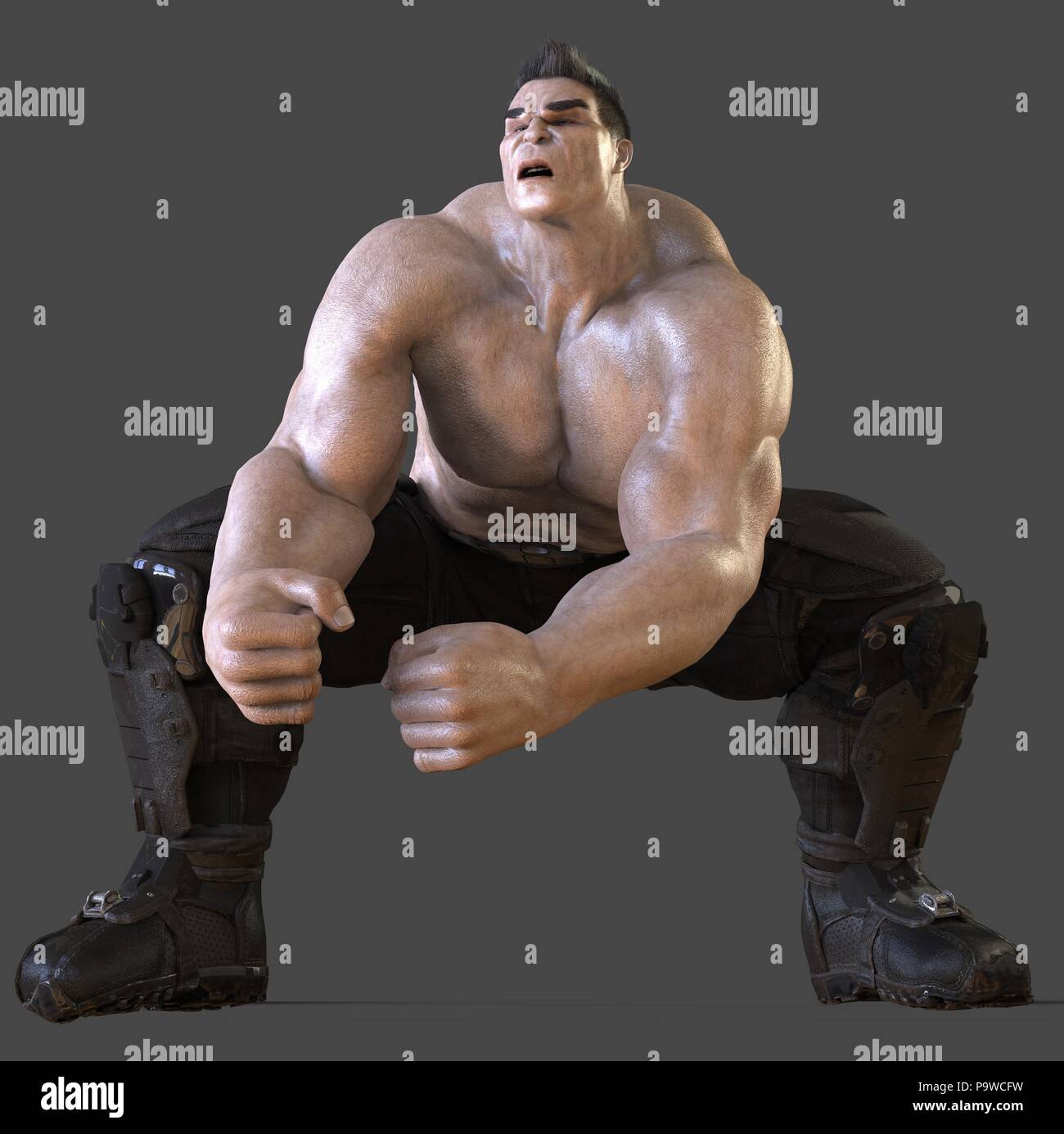3D Illustration Big Giant Isolated on Gray Stock Photo - Alamy