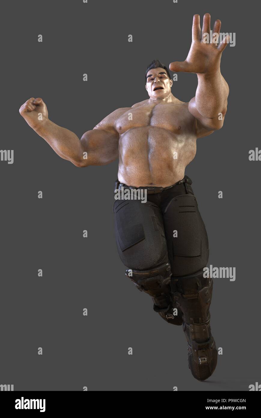 3D Illustration Big Giant Isolated on Gray Stock Photo - Alamy