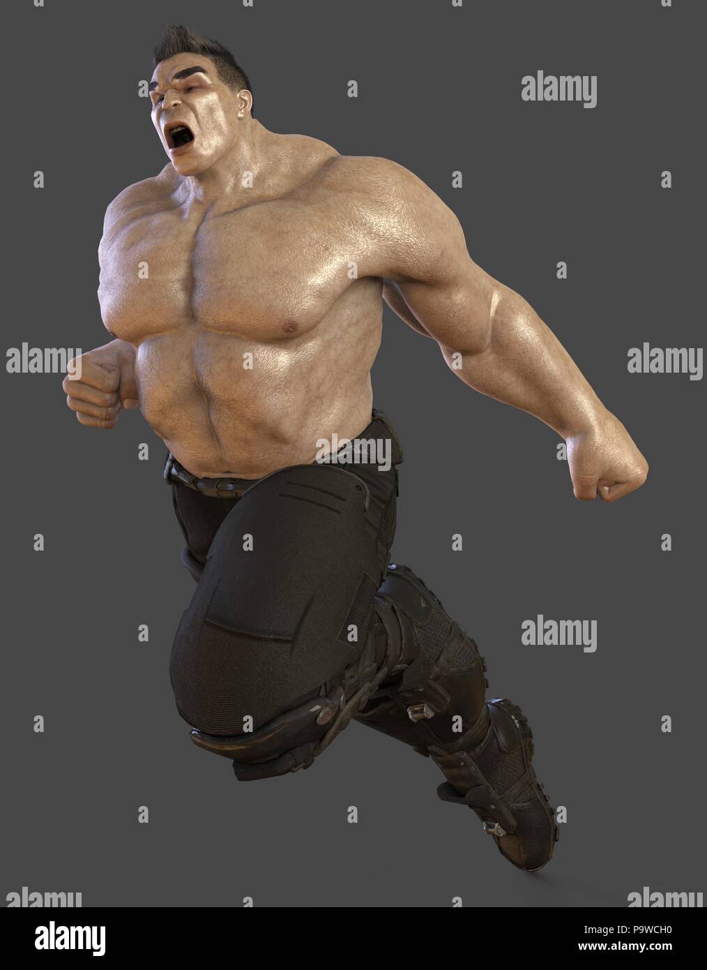 3D Illustration Big Giant Isolated on Gray Stock Photo - Alamy