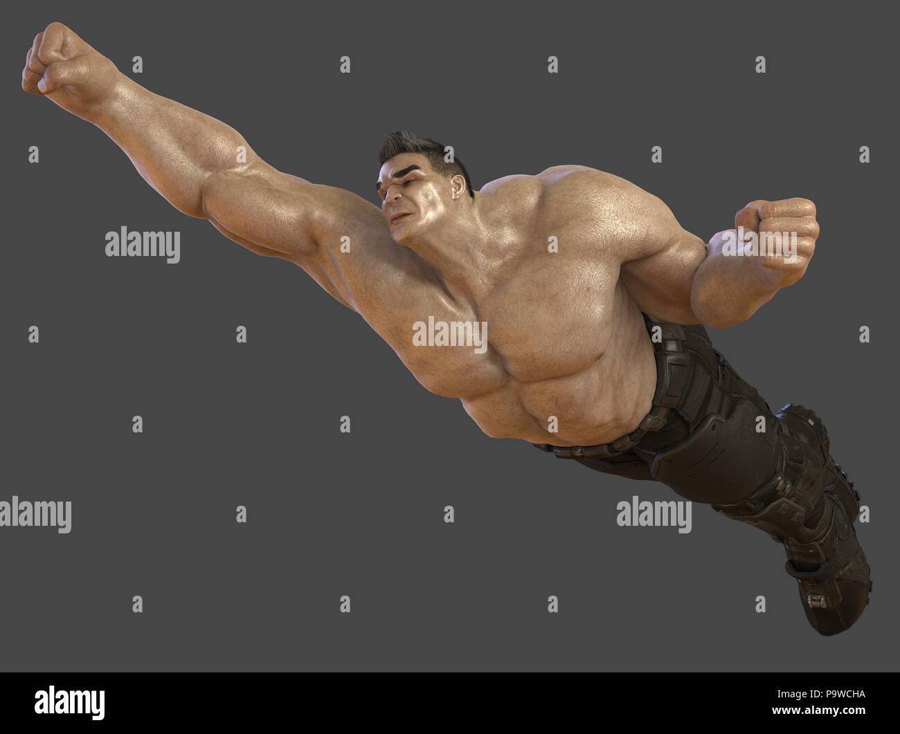 3D Illustration Big Giant Isolated on Gray Stock Photo - Alamy