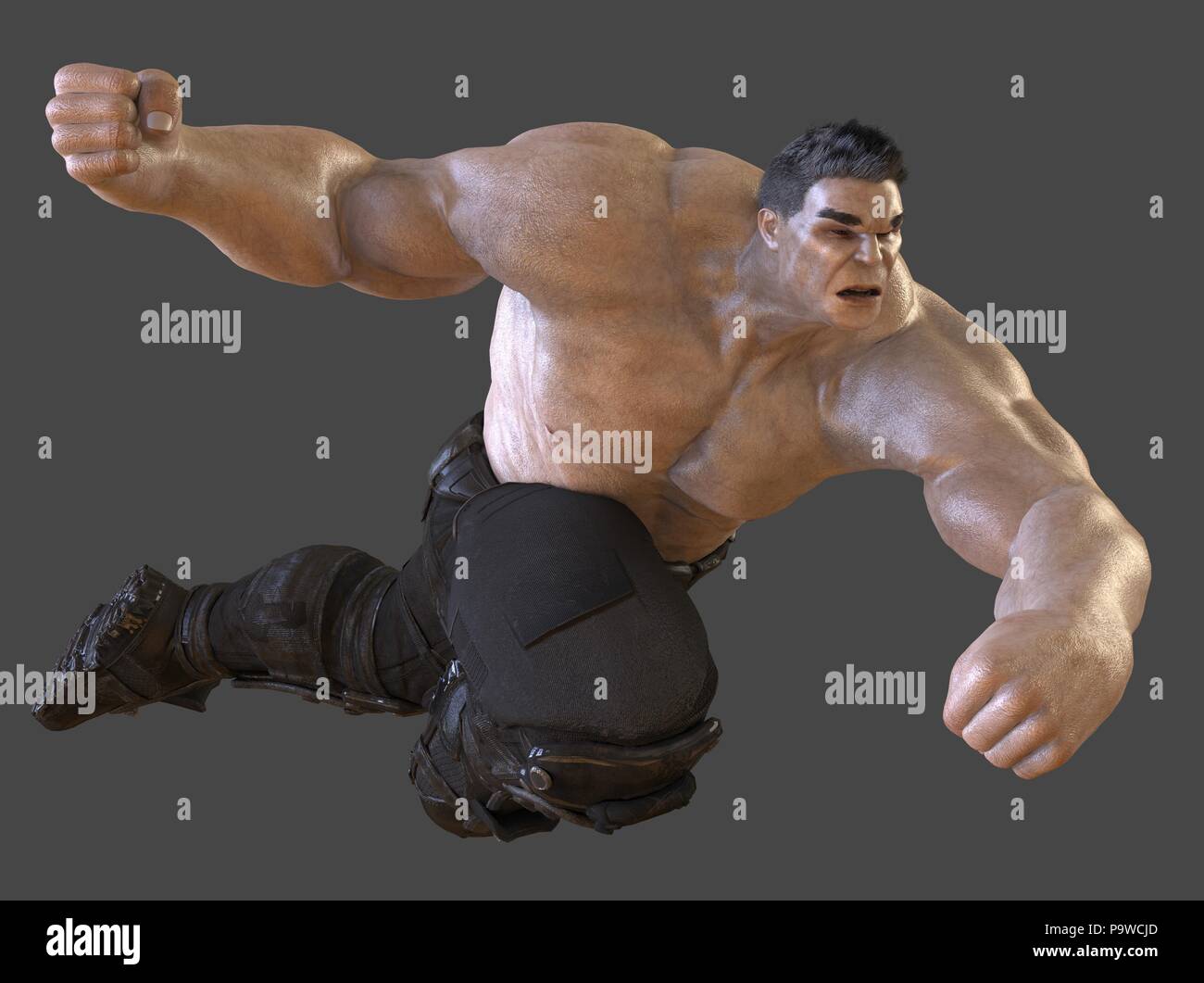 3D Illustration Big Giant Isolated on Gray Stock Photo - Alamy