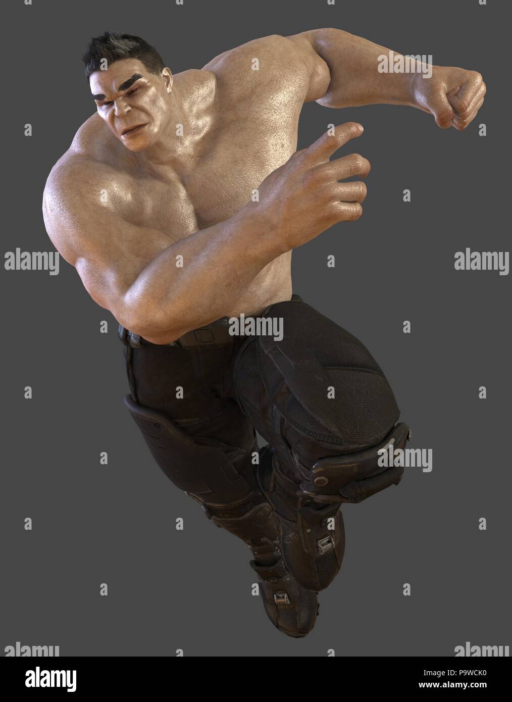 3D Illustration Big Giant Isolated on Gray Stock Photo - Alamy