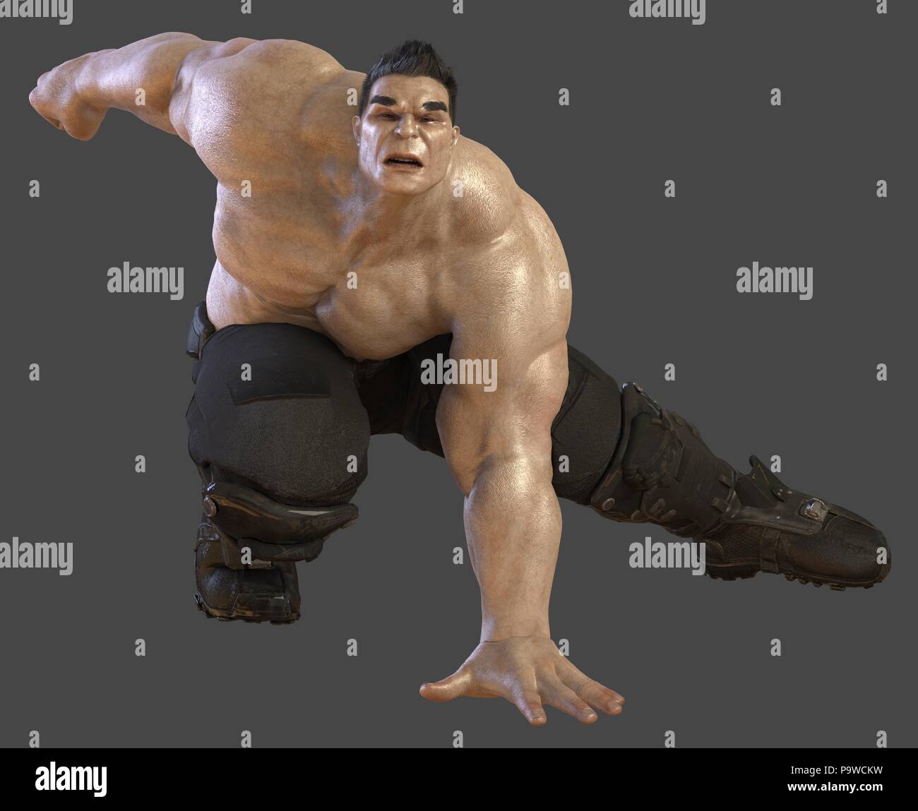 3D Illustration Big Giant Isolated on Gray Stock Photo - Alamy